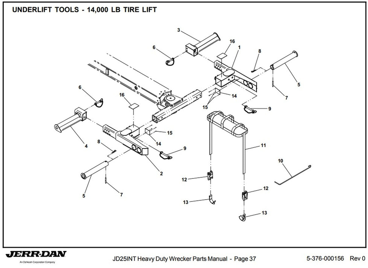 Jerr-Dan PN 2503880088 14K lb Heavy-Duty Bus Arm Tire Underlift – Truck ...